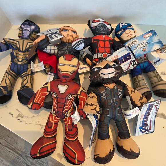 Marvel | Toys | Marvel Avengers Plush Set Thanos Thor Iron Man Captain ...